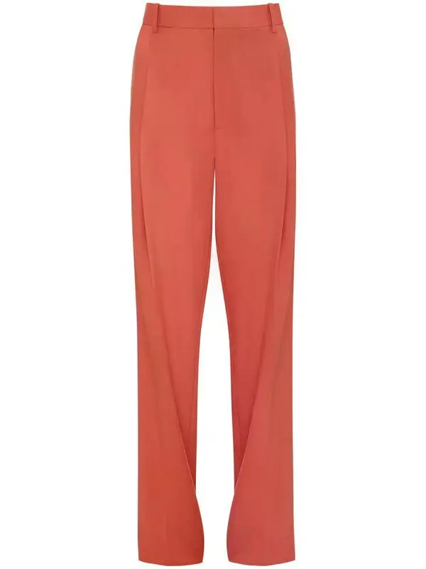 Victoria Beckham Pleat Detail Wide-leg Trousers - Orange