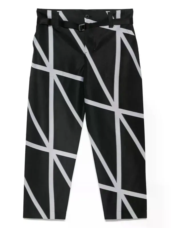 Issey Miyake Geometric Jacquard Trousers - Black