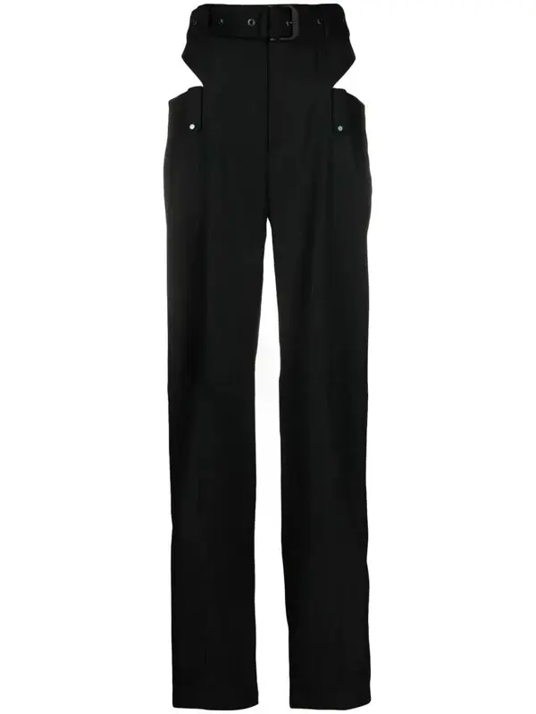 SSHEENA High-waisted Wool Trousers With Cut-out Detailing