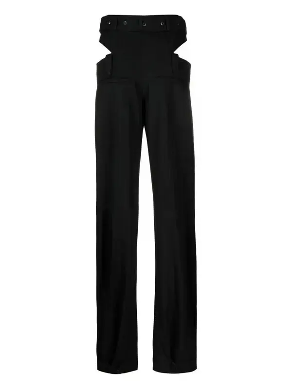 SSHEENA High-waisted Wool Trousers With Cut-out Detailing