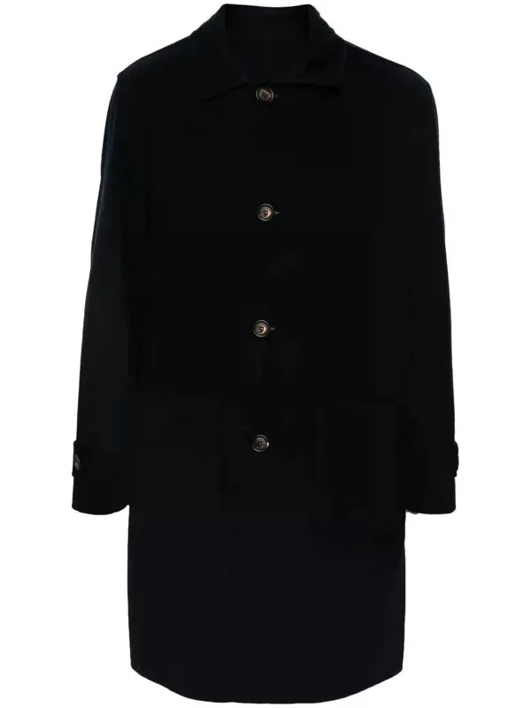 Eleventy Single-breasted Reversible Wool Coat