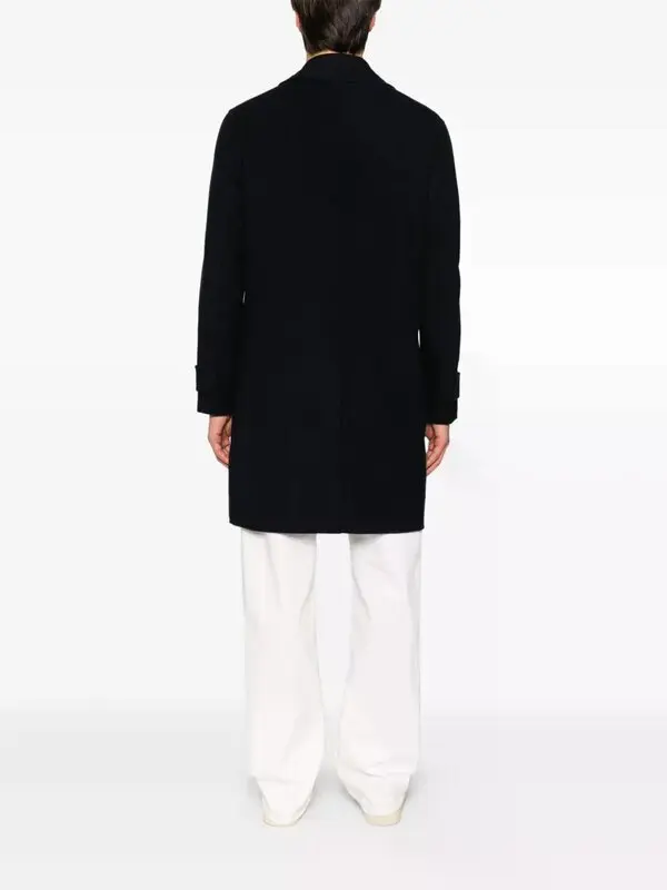 Eleventy Single-breasted Reversible Wool Coat