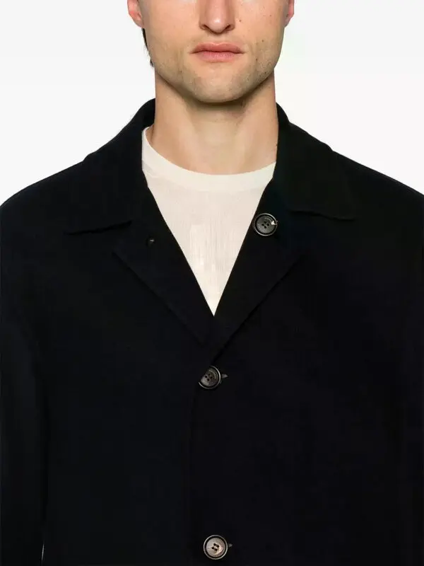 Eleventy Single-breasted Reversible Wool Coat
