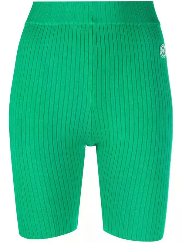Sporty & Rich Logo Patch Ribbed Shorts