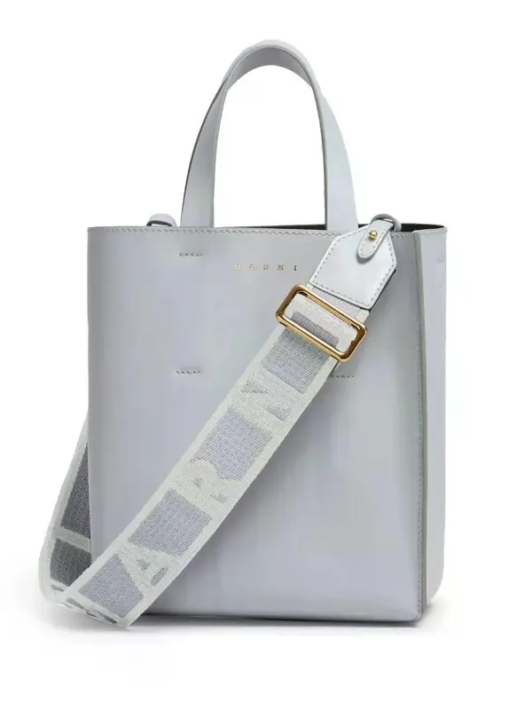 Marni Logo-embossed Leather Tote Bag