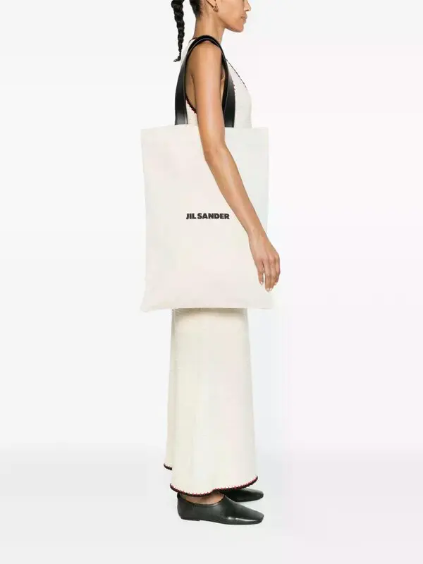 JIL SANDER Large Flat Shopper Tote Bag - Neutrals