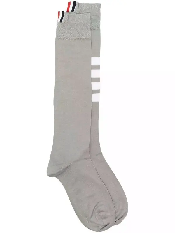 Thom Browne 4-bar Striped Socks - Grey