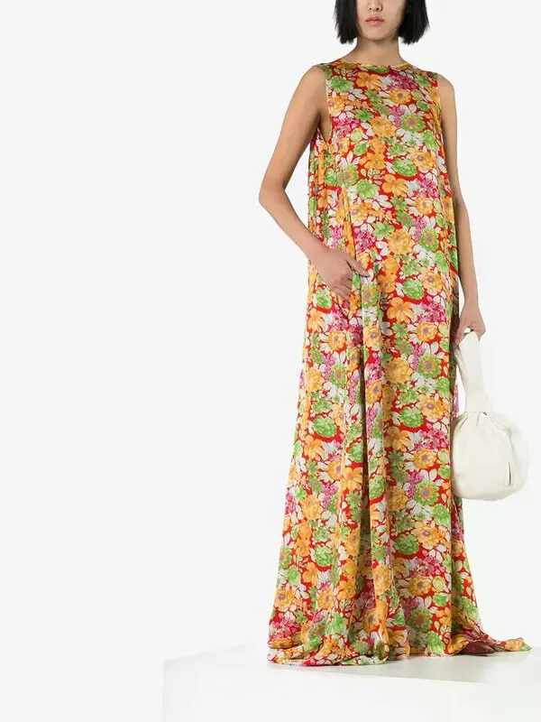 Plan C Floral Print Sleeveless Maxi Dress