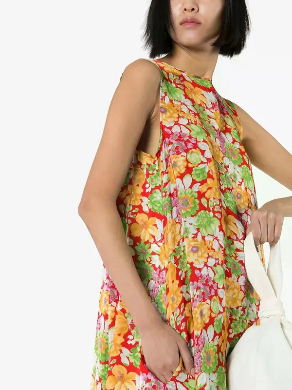 Plan C Floral Print Sleeveless Maxi Dress