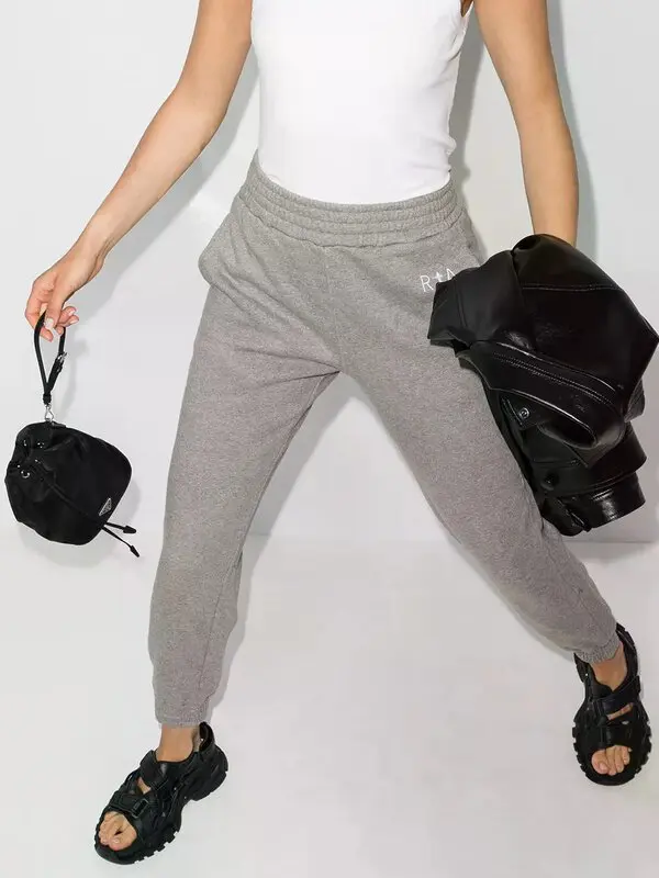 RtA Sydney Straight-leg Cotton Track Pants - Grey