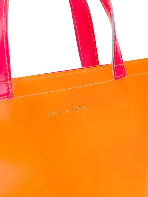 Comme Des Garçons Colour-blocked Tote Bag - Orange