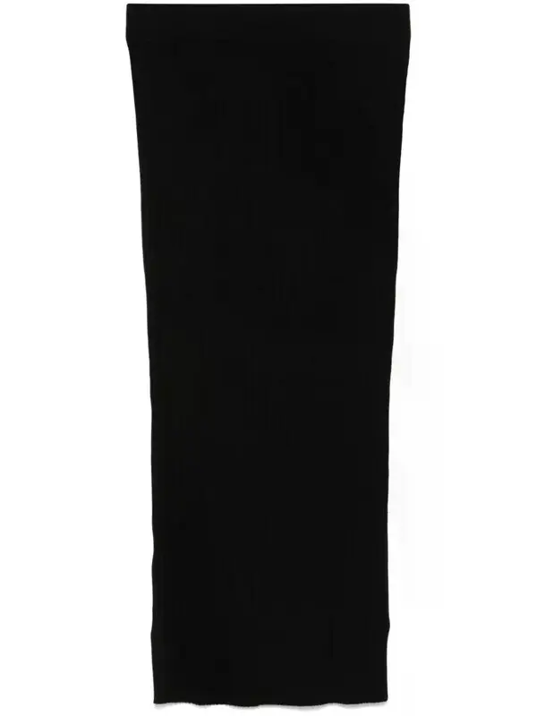 P.a.r.o.s.h Ribbed Knit Midi Skirt - Black
