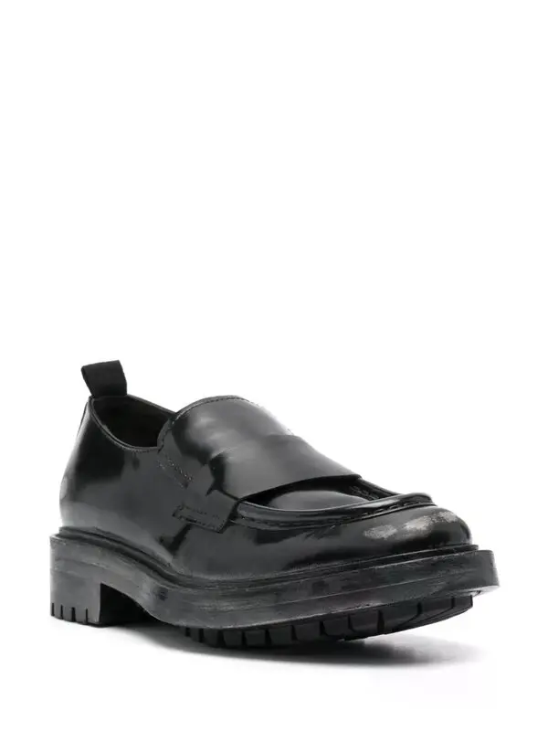 Moma Distressed Calf Leather Loafers