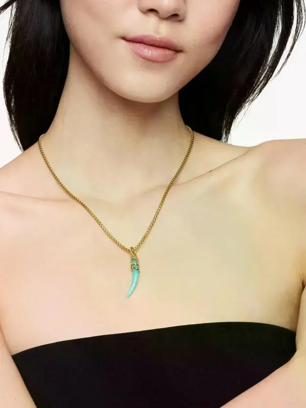 David Yurman 18kt Yellow Amazonite Tusk Amulet