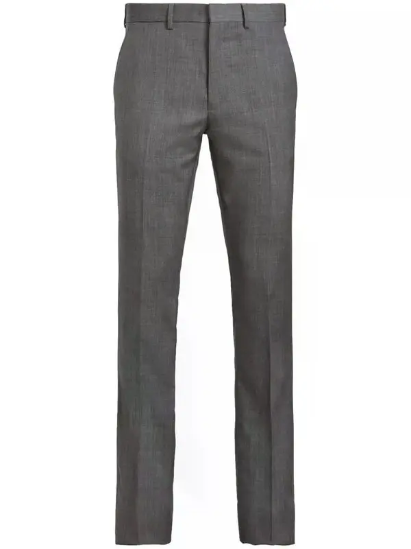 Ralph Lauren Purple Label Wool Pressed-crease Tapered Trousers - Grey
