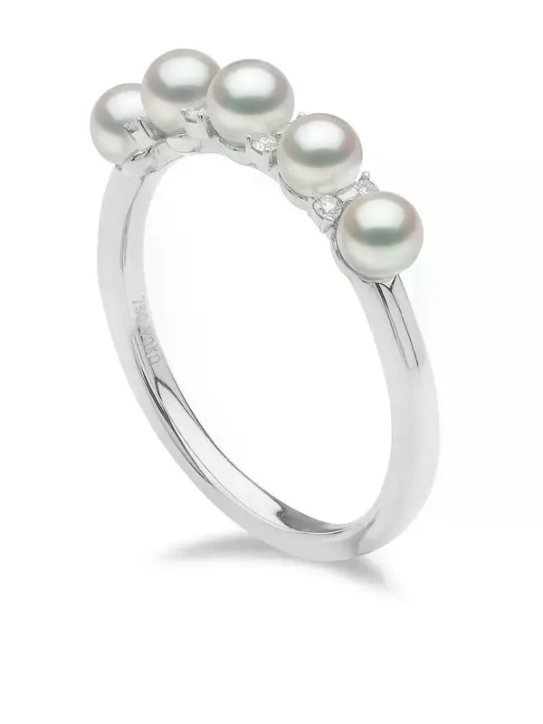 Yoko London 18kt White Gold Akoya Pearl And Diamond Ring - Silver