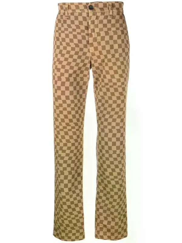 Incotex Check Pattern Straight Leg Trousers