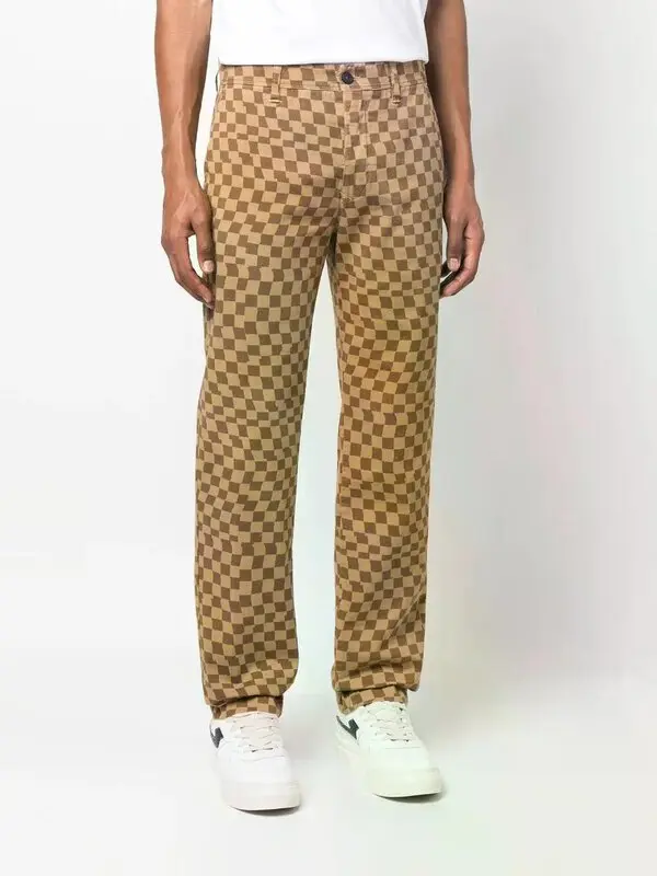 Incotex Check Pattern Straight Leg Trousers