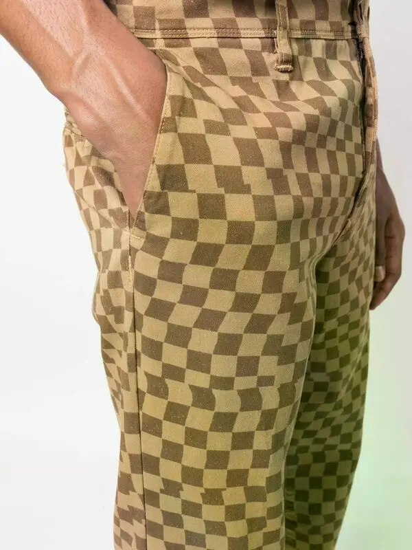 Incotex Check Pattern Straight Leg Trousers