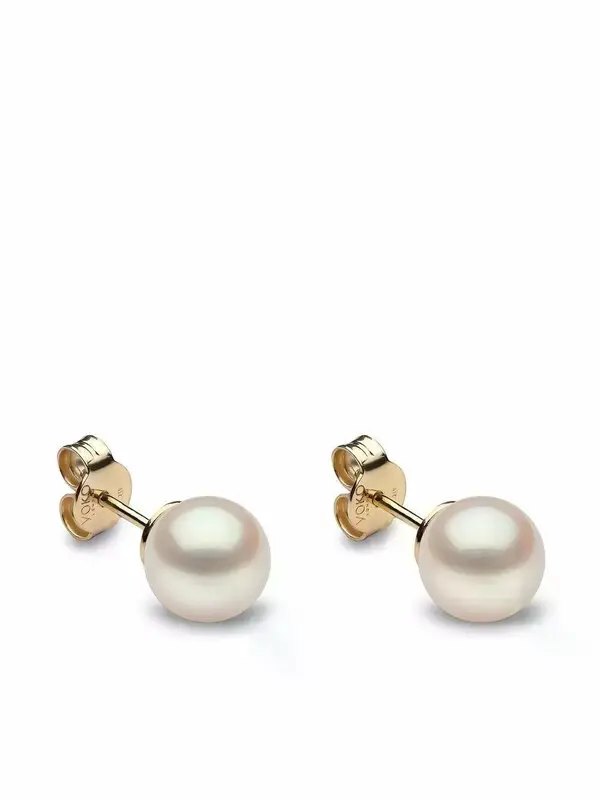Yoko London 18kt Yellow Stud Earrings With 8mm Freshwater Pearls - Gold
