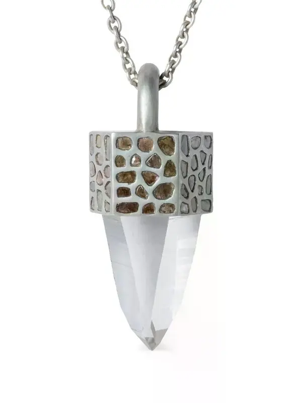 PARTS OF FOUR Tone Crystal Pendant Necklace - Silver