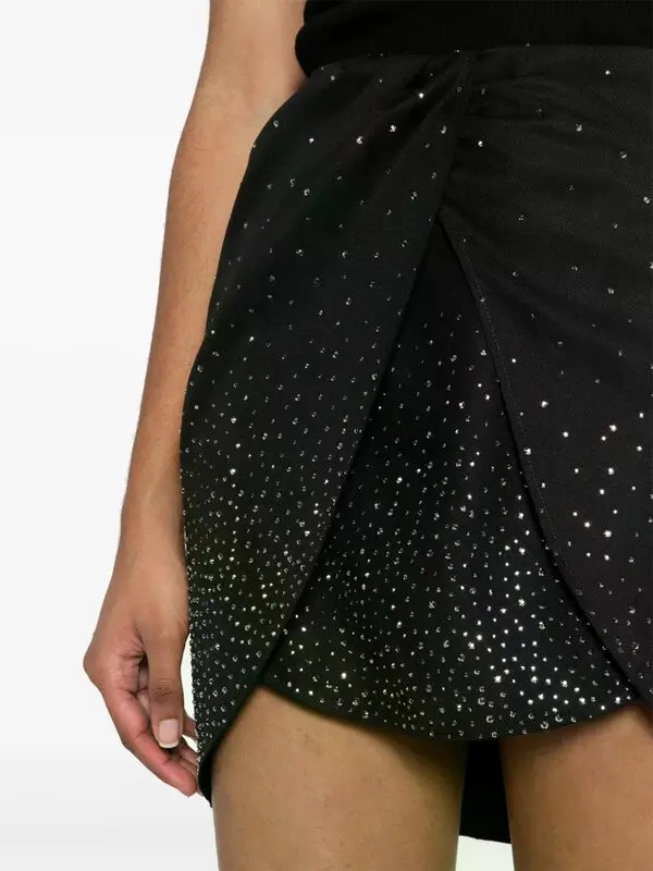 Off-White Crystal Embellished Mini Skirt