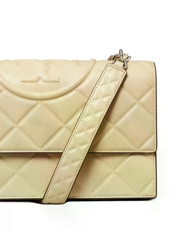 Tory Burch Fleming Quilted Leather Shoulder Bag - Neutrals