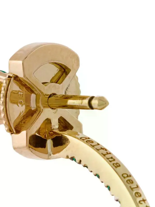 Delfina Delettrez 18kt Yellow Gold Diamond And Emerald 'eyes On Me' Earring