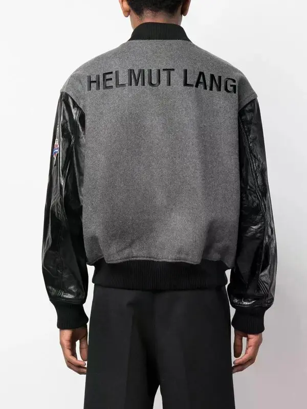 Helmut Lang Logo Varsity Bomber Jacket
