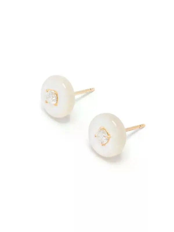 Fernando Jorge 18kt Yellow Orbit Diamond And Tagua Earrings