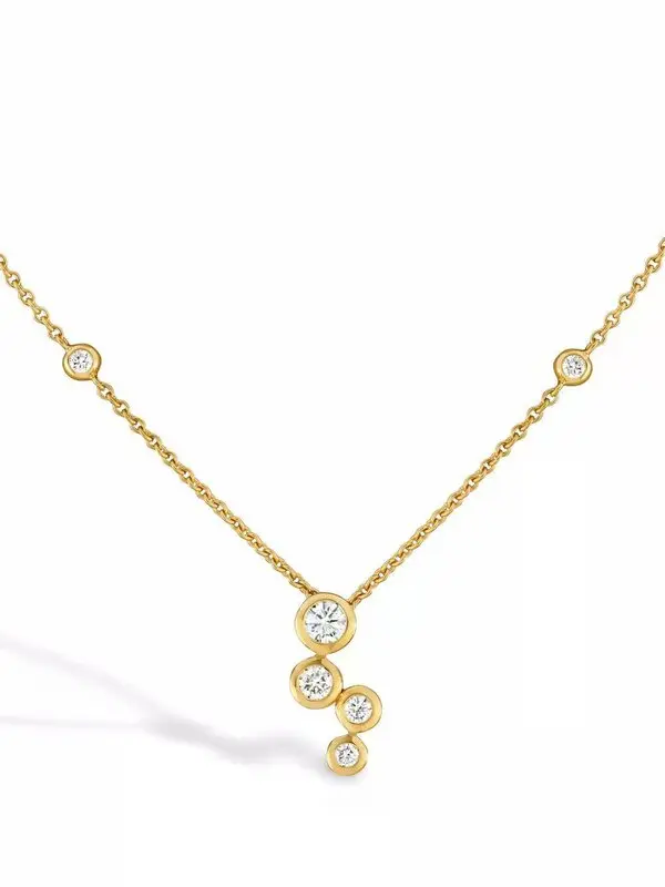 PRAGNELL 18kt Rose Gold Diamond Drop Pendant Necklace - Pink