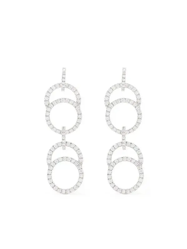 COURBET 18kt Recycled White Gold Celestial Laboratory-grown Diamond Pavé Drop Earrings - Silver
