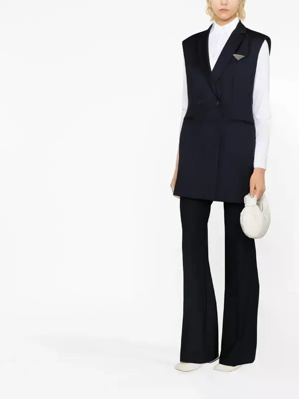 Fabiana Filippi Sleeveless Merino Wool Double-breasted Blazer