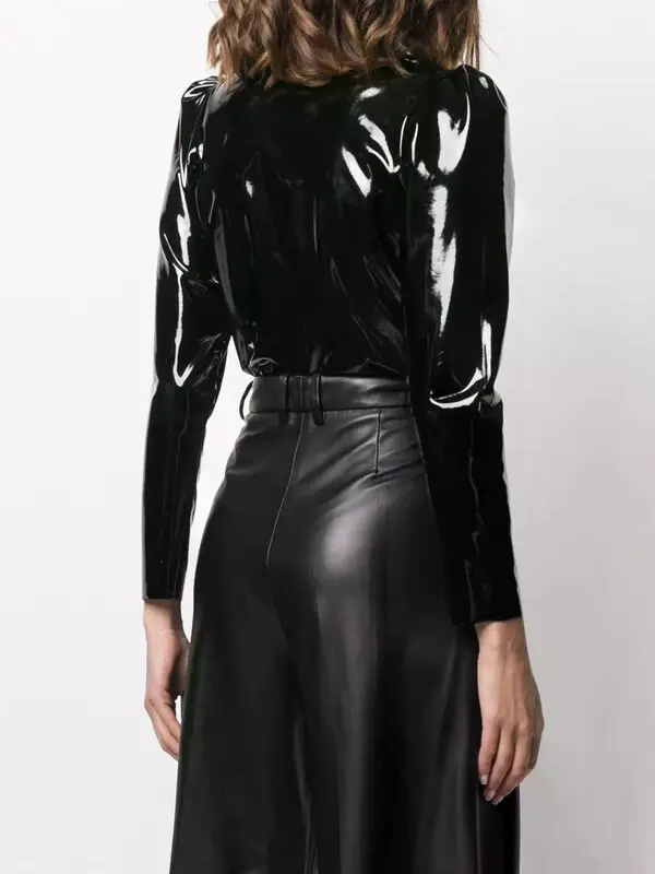 Alchemy Fashions X Lia Aram Faux-patent Leather Bodysuit