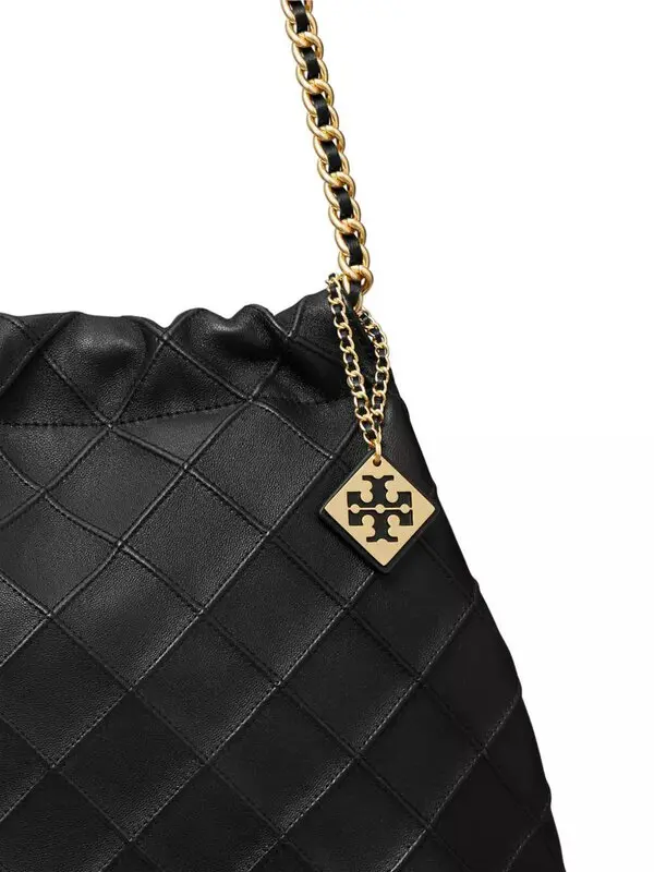 Tory Burch Fleming Soft Drawstring Tote Bag - Black