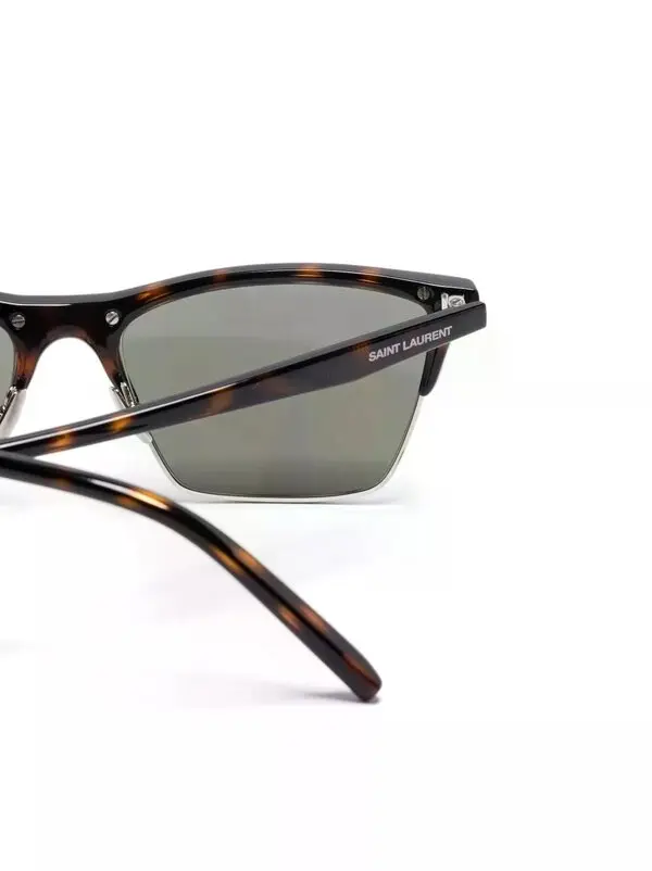 Saint Laurent Geometric Frame Sunglasses - Brown