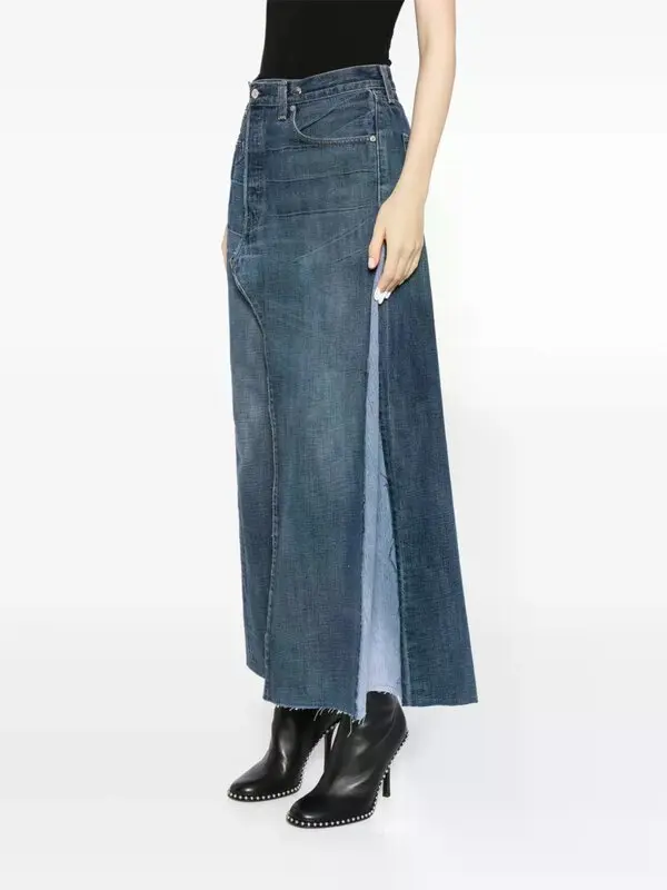 PROTOTYPES Washed Denim Midi Skirt