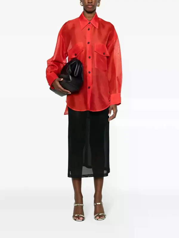 Khaite Mahmet Silk Shantung Organza Shirt
