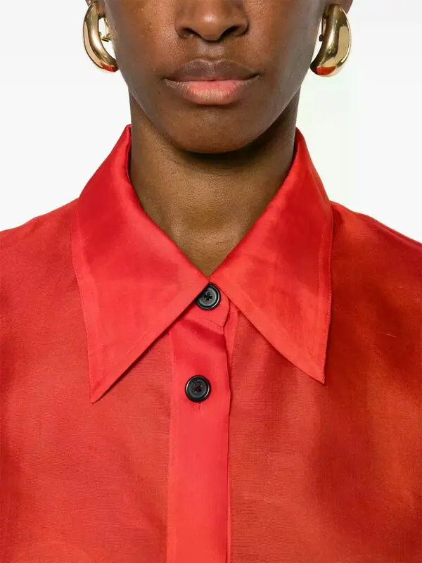 Khaite Mahmet Silk Shantung Organza Shirt