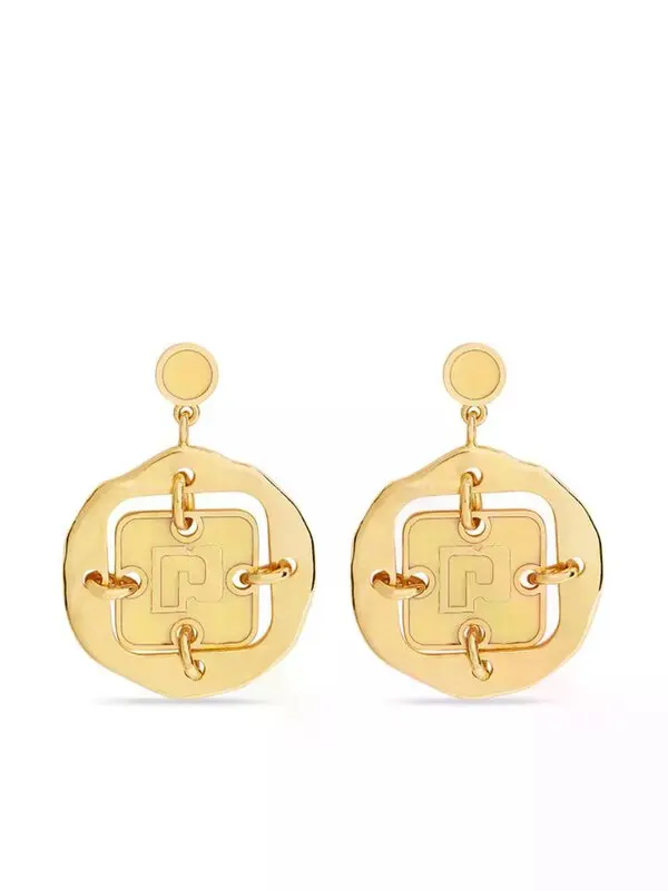 Rabanne Medal Drop Earrings - Gold