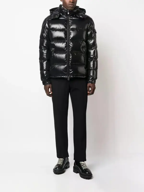Moncler Maya Zip-up Padded Hooded Jacket - Black