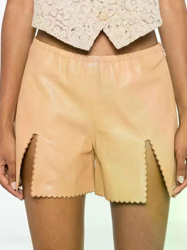 Blumarine Vented Leather Shorts