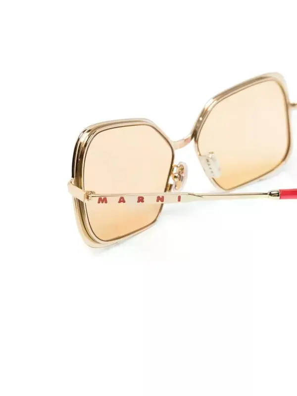 Marni Unila Square-frame Sunglasses - Gold