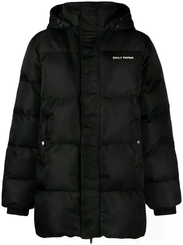 DAILY PAPER Logo-print Hooded Puffer Jacket
