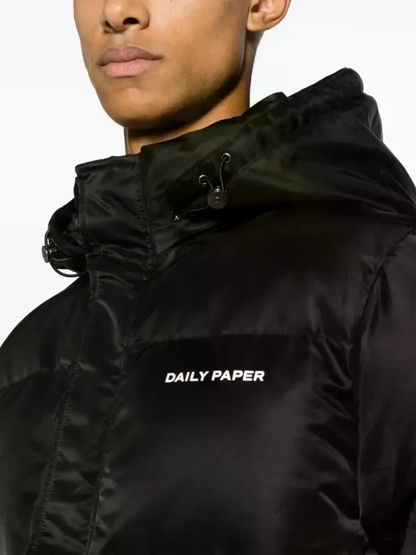 DAILY PAPER Logo-print Hooded Puffer Jacket