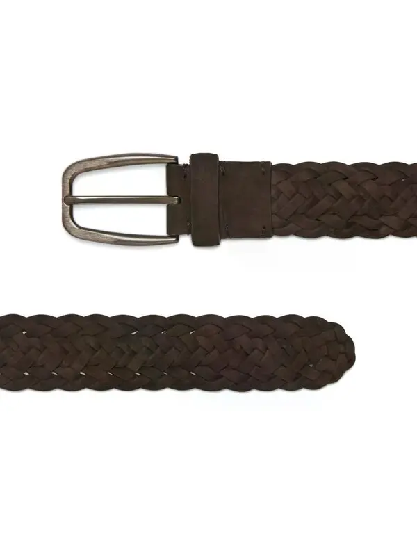 Zegna Braided Leather Belt