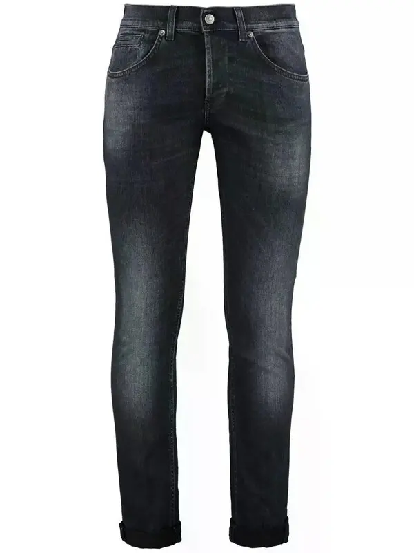 DONDUP Low-rise Skinny Jeans With Silver-tone Logo Detailing - Grey