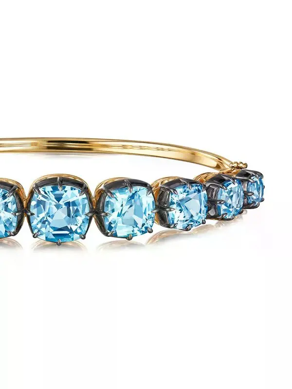 Fred Leighton 18kt Yellow Cushion Topaz Bangle