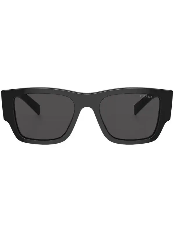 Prada Logo-arm Detail Sunglasses - Black