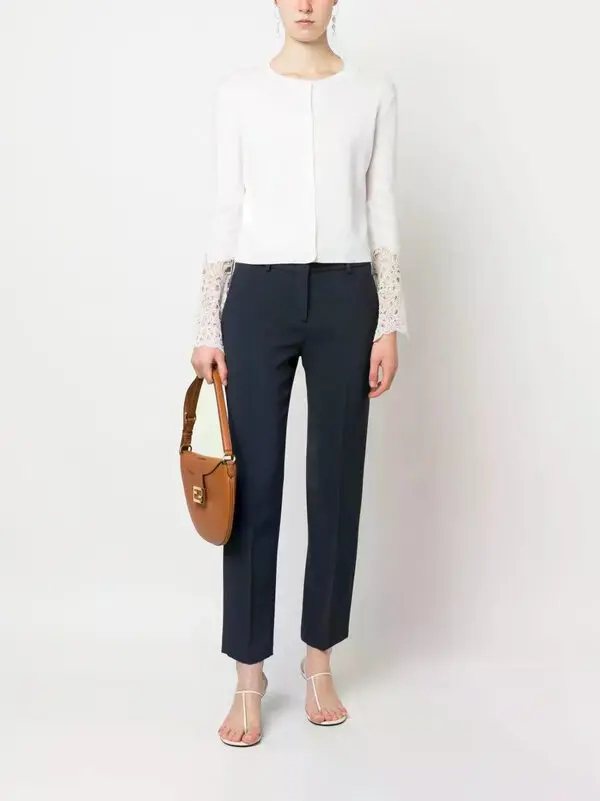 Ermanno Scervino Navy Tailored Cropped Trousers
